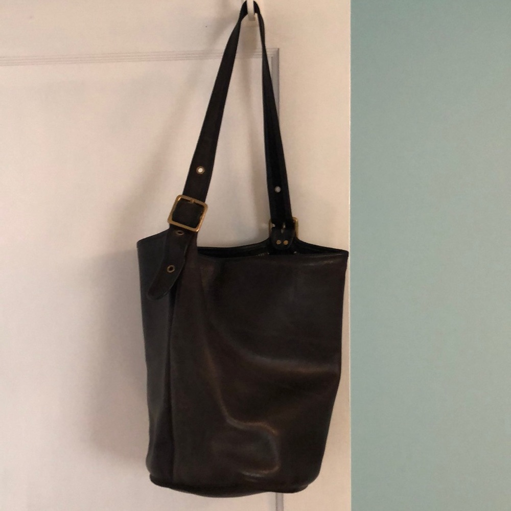 Vintage Coach Leather Bucket Bag - Gem